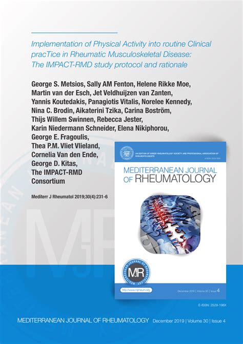 Pdf Implementation Of Physical Activity Into Routine Clinical Practice In Rheumatic