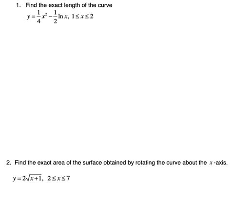 Solved Find The Exact Length Of The Curve Find The Exact Chegg