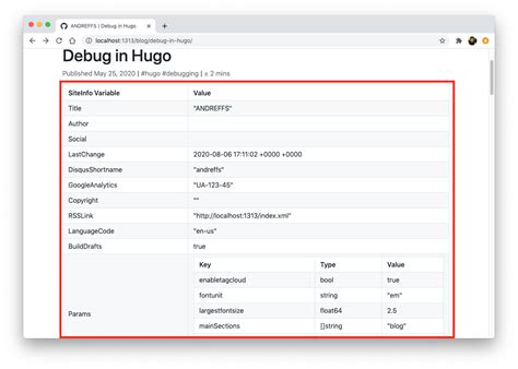 Debug In Hugo Andreffs
