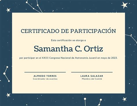 Modelo De Certificado De Participacion