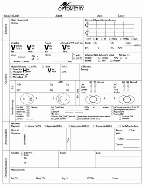 Eye Exam Forms Template Peterainsworth