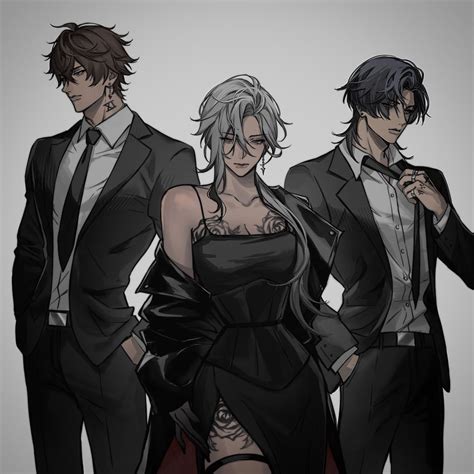 Scaramouche Tartaglia And Arlecchino Genshin Impact Drawn By Serapheiin Danbooru