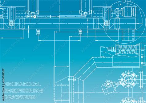 Computer Aided Design Systems Blueprint Scheme Plan Sketch Technical Illustrations