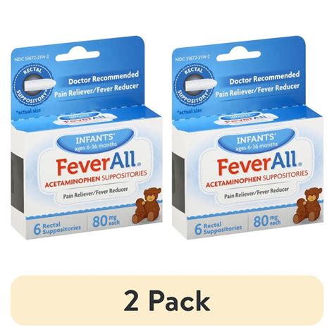 Feverall Infants 80 Mg Acetaminophen Suppositories 6 Ct Delivery Or
