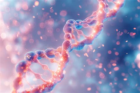 A Close Up Of A Dna Strand With A Pink And Blue Color Scheme Stock Image Image Of Stem Spiral