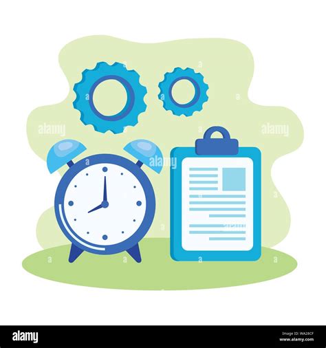 Alarm Clock With Checklist Icon Stock Vector Image Art Alamy