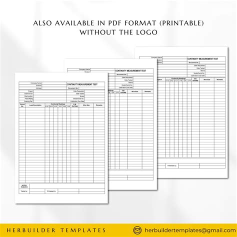 Continuity Test Form Electrical Testing Template Testing And Commissioning Acceptance Megger