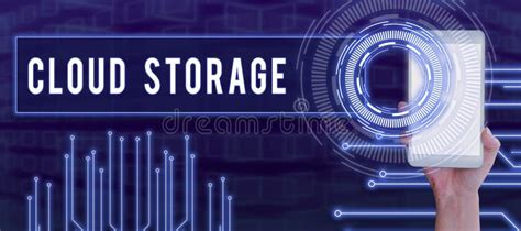 Writing Displaying Text Cloud Storage Word Written On Computing