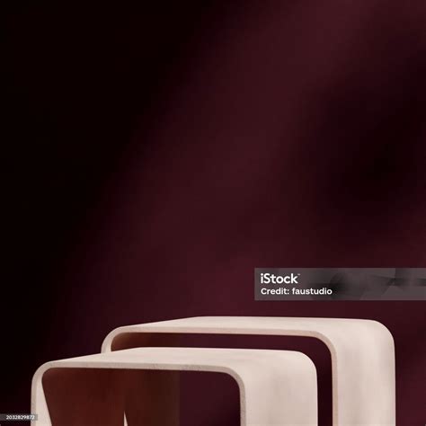 사각형 어두운 적갈색 빨간 벽 3d 렌더링 모형 템플릿 흰색 질감 곡선 테이블 연단 0명에 대한 스톡 사진 및 기타 이미지 0명 3차원 형태 강단 Istock