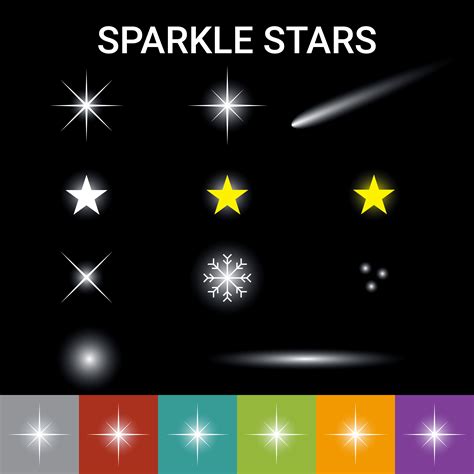 Sparkle Stars Effect Vector Art At Vecteezy