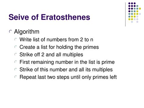 Ppt Prime Numbers Algorithms Eratosthenes And Atkins Seive