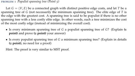 solved let g v e be a connected graph with distinct