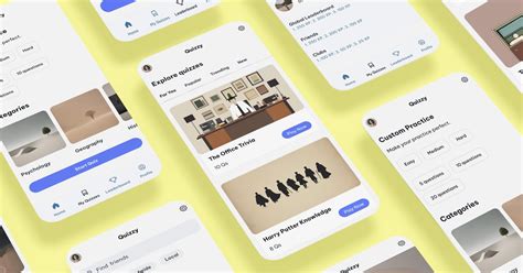 quiz test quizzer knowledge and trivia game app ux and ui kits