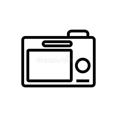 Digital Photo Icon Line Isolated On White Background Black Flat Thin
