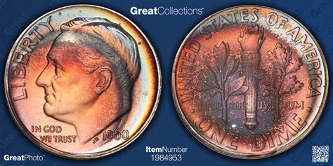 1960 Roosevelt Dime Ngc Proof 67 Toned Item 1984953