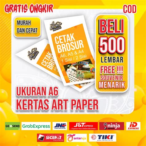 Jual Promo Cetak Brosur A Murah Dan Cepat Cetak Sisi Kertas Art Paper Shopee Indonesia
