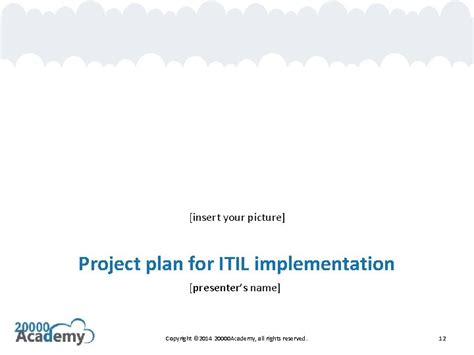 Project Plan For Itil Implementation Subtitle Or Presenter
