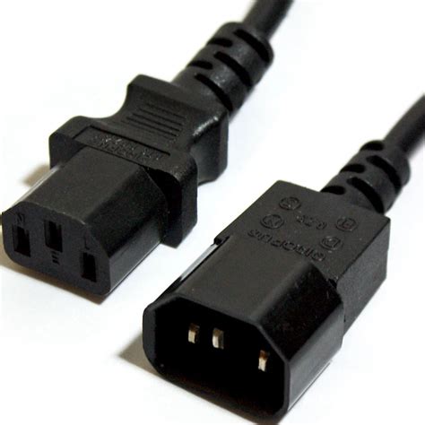 2m Iec C14 Male To C13 Socket Power Extension Cable 10a Mains Kettle