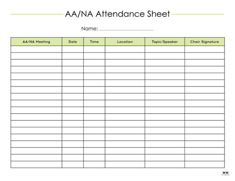 Free Printable Aa Meeting Sign In Sheet Totally Free Printables