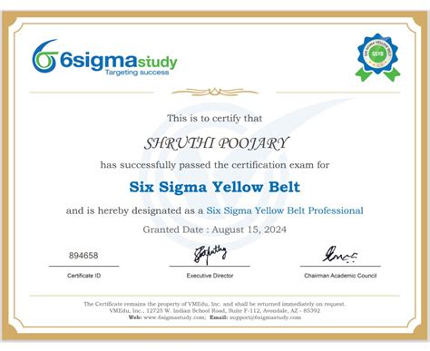 Shruthi Poojary On Linkedin Thrilled To Have Earned My Six Sigma