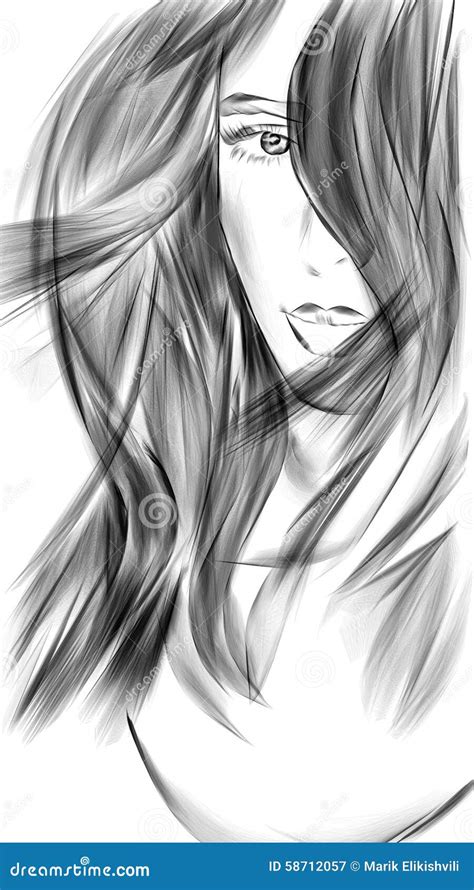Woman Illustrated Stock Illustration Illustration Of Graphic 58712057