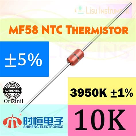 10k ±5 3950k ±1 50mw Mf58 Ntc Thermistor Temperature Sensor Axial