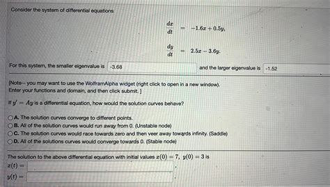 Answered Consider The System Of Differential Equations For This Kunduz