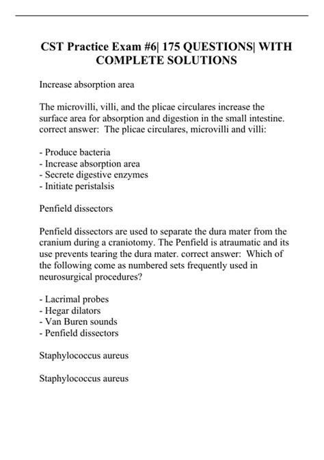 CST Practice Exam QUESTIONS WITH COMPLETE SOLUTIONS Cst Stuvia US