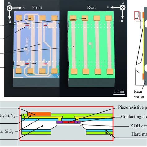A Front Rear And Side View Of The Silicon Based Measurement Cell And