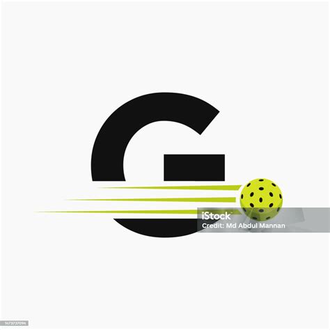 문자 G 알파벳 벡터 템플릿의 초기 피클 볼 로고 피클볼에 대한 스톡 벡터 아트 및 기타 이미지 피클볼 경기 스포츠 경쟁
