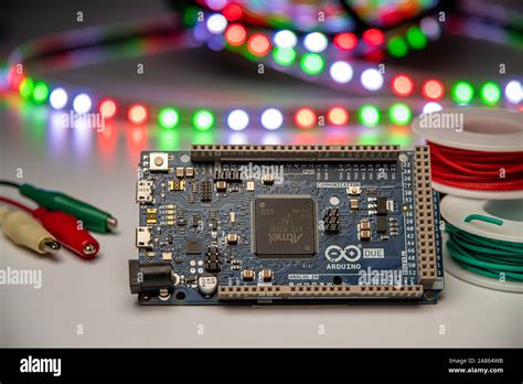 Arduino Due Displayed With Alligator Clip Leads Led Strip And Hookup