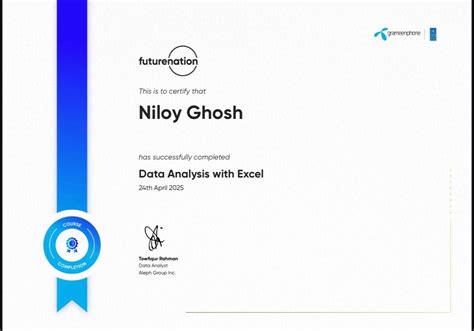 excel dataanalysis continuouslearning niloy ghosh