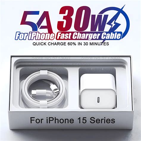 PD 30 Вт для Apple, быстрое зарядное устройство для iPhone 15 11 12 13 ...