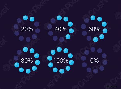 circle dot infographic chart design template set for dark theme stock