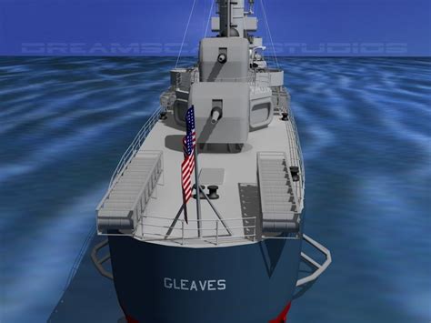 Gleaves Class Destroyer Uss Gleaves Dd423 3d Model Rigged Cgtrader