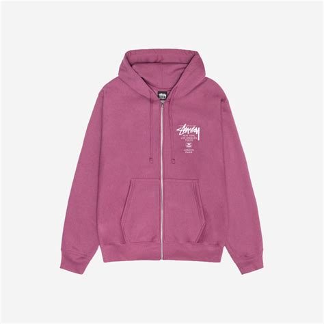 스투시 월드투어 후드 집업 베리 2024 Stussy Kream