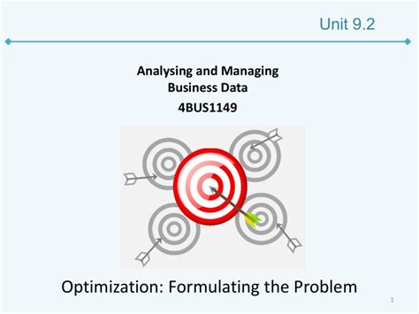 Optimization Problem Formulation In Business Data Analysis