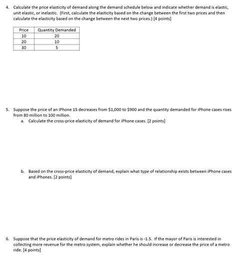Solved Calculate The Price Elasticity Of Demand Along The Chegg