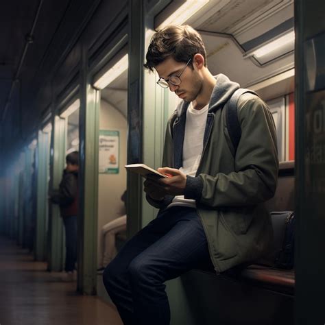 Premium AI Image Full Body Portrait Of A Man On The Subway Beautiful Image Ai Generated Art
