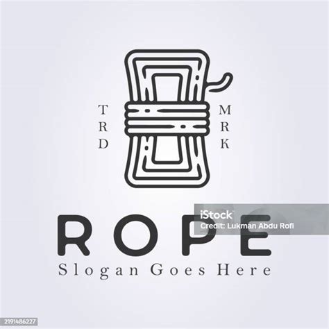 개요 로프 릴 로고 서식 파일 벡터 일러스트 레이 션 라인 아트 로프 아이콘 상징 디자인 갈색에 대한 스톡 벡터 아트 및 기타