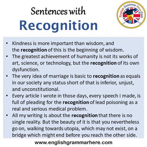 Sentences With Recognition Recognition In A Sentence In English Sentences For Recognition