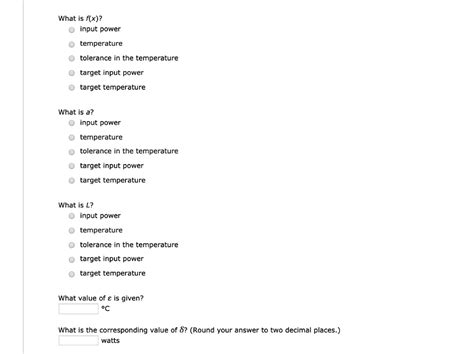 solved what is f x input power temperature tolerance in the