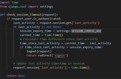 session timeout on user side in django stack overflow