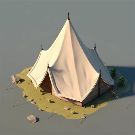 Premium Ai Image A Simple Tent With A Rope Tied Around It