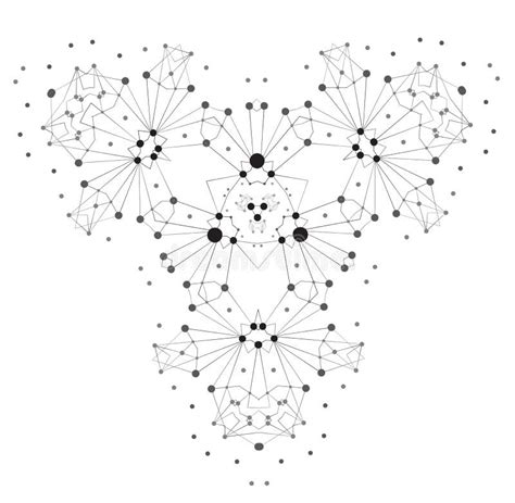 Vector Shape Molecular Structure With Lines And Dots Stock Vector Illustration Of Graphic