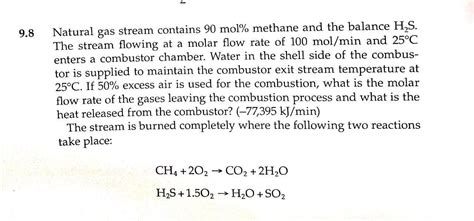 Solved Natural Gas Stream Contains Mol Methane And Chegg