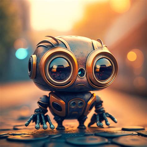 image of a small robot with big eyes photorealistic generative ai