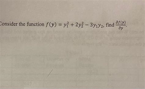 Solved Onsider The Function F Y Y12 2y22−3y1y2 Find