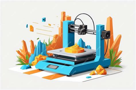Premium Photo 3d Printer Creating A Prototype Vector Illustration In Flat Style
