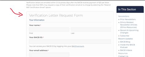 Instructions For Requesting A Verification Letter From The Behavior Analyst Certification Board